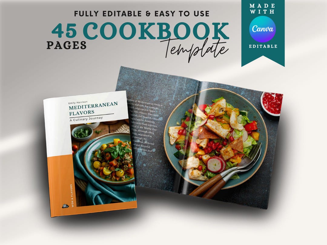 Editable Cookbook Template: Canva Recipe Binder (A4 Digital Download ...
