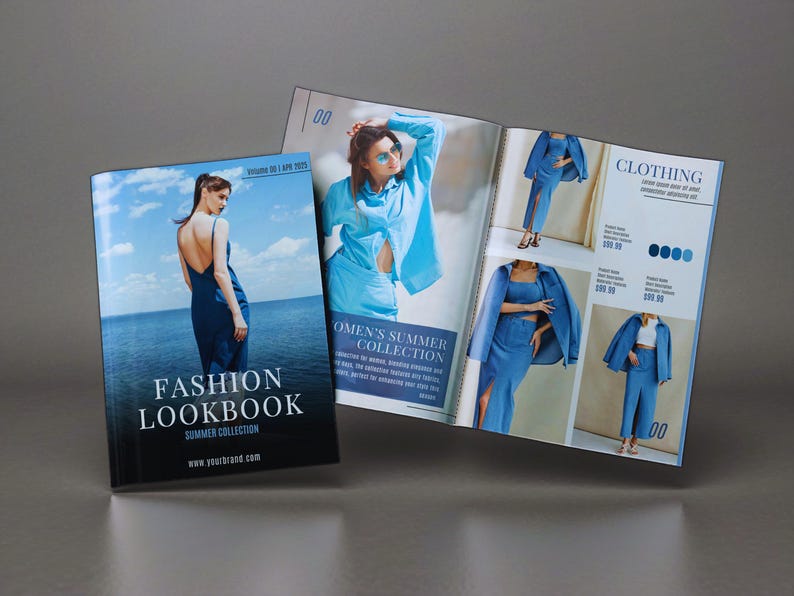 Editable Fashion Lookbook Template: Canva Magazine, Product Catalog US ...