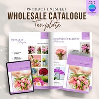 Editable Florist Lookbook Template Canva | Prefilled Flower Shop ...