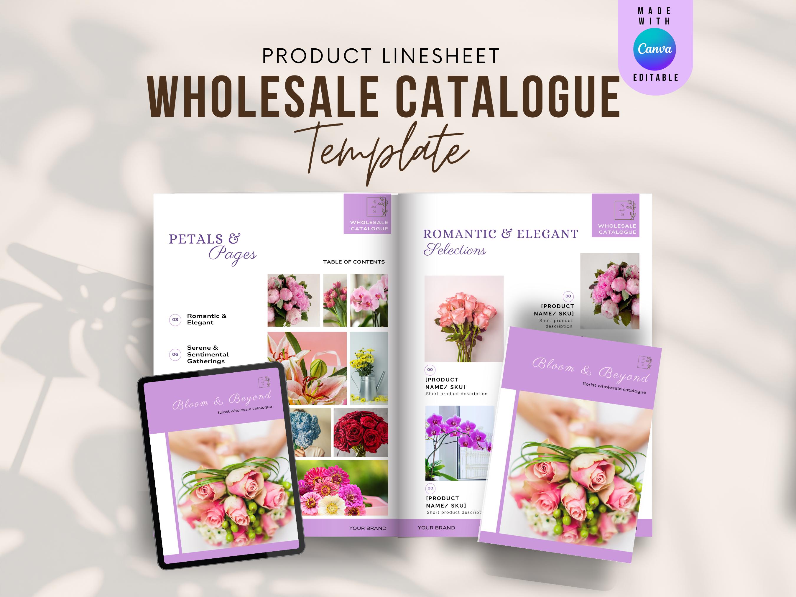 Floral Wholesale Catalog Template: Florist Gift Guide (canva Editable ...
