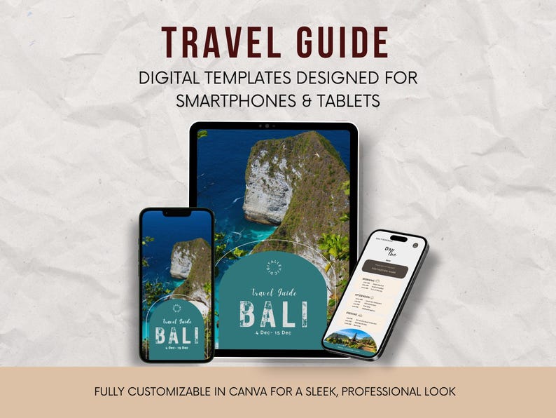 Travel Guide Template Editable Travel Itinerary Template Digital Travel ...