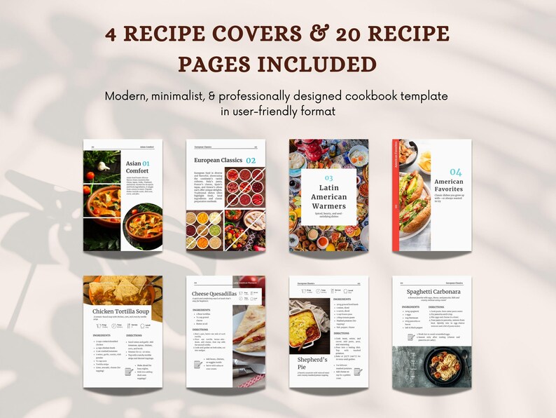Cookbook Template Editable Printable Recipe Cookbook Template Canva ...