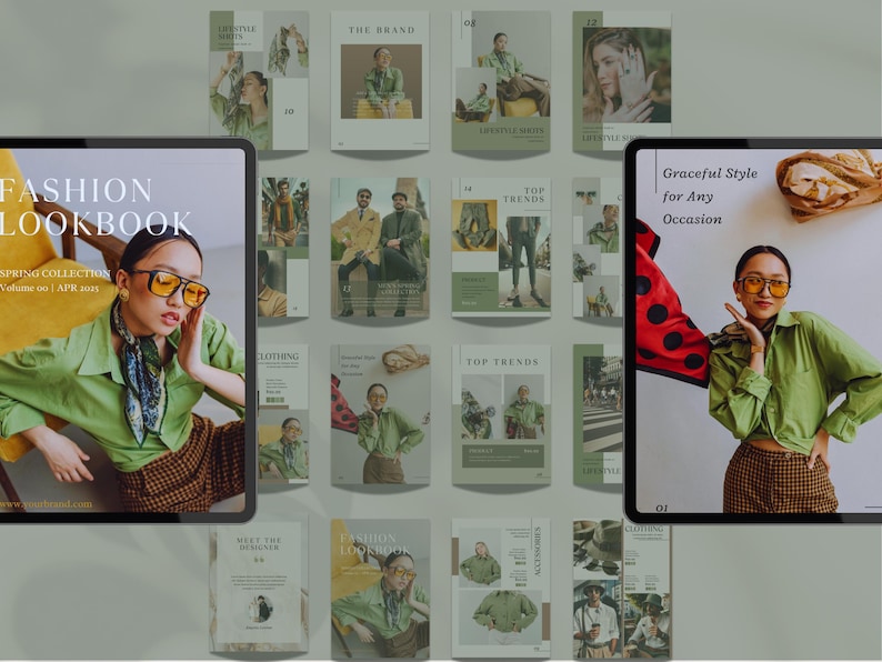 Canva Fashion Lookbook Template: Editable Magazine & Product Catalog ...