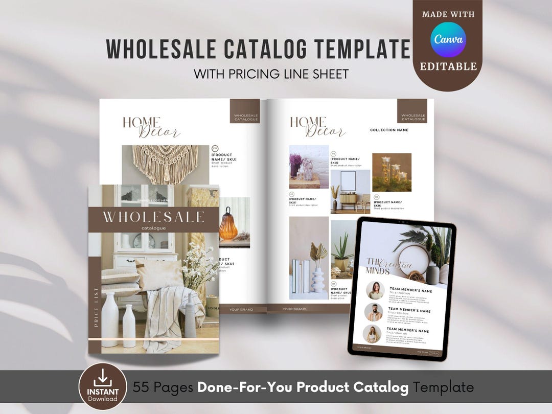 Editable Canva Product Catalog Template: Wholesale Linesheet, Pricing ...