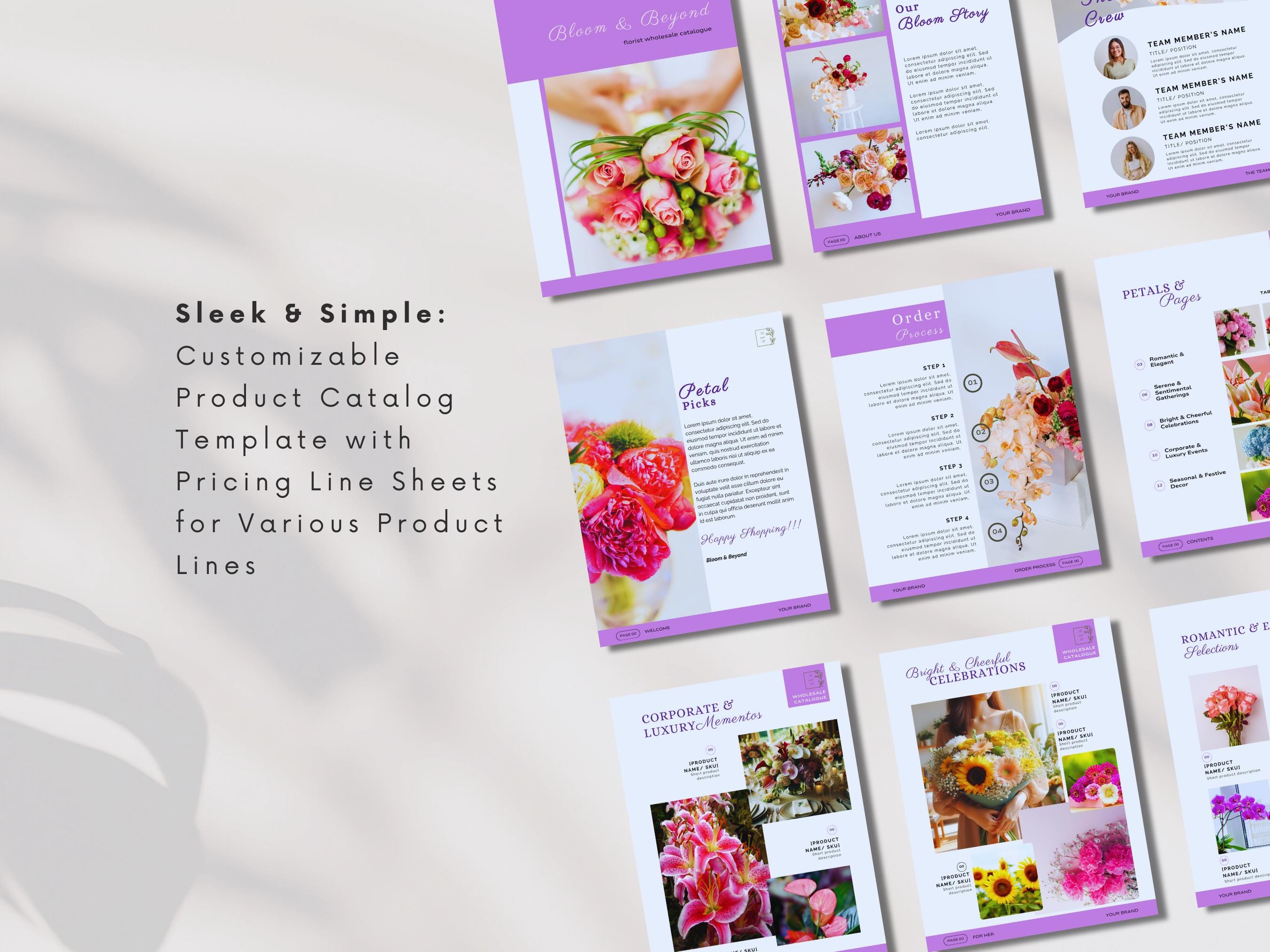 Floral Wholesale Catalog Template: Florist Gift Guide (canva Editable ...