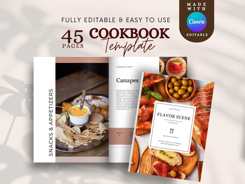 Cookbook Template | Editable Recipe Book Template | Printable Recipe ...