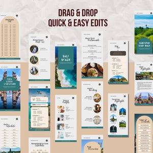 Travel Guide Template Editable Travel Itinerary Template Digital Travel ...