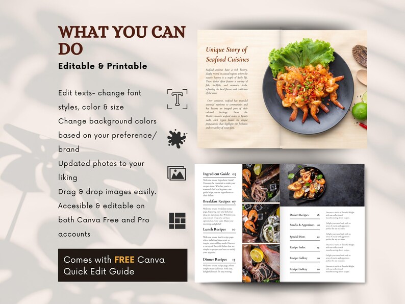 Cook Book Template Editable Printable Cookbook Template Canva Workbook ...