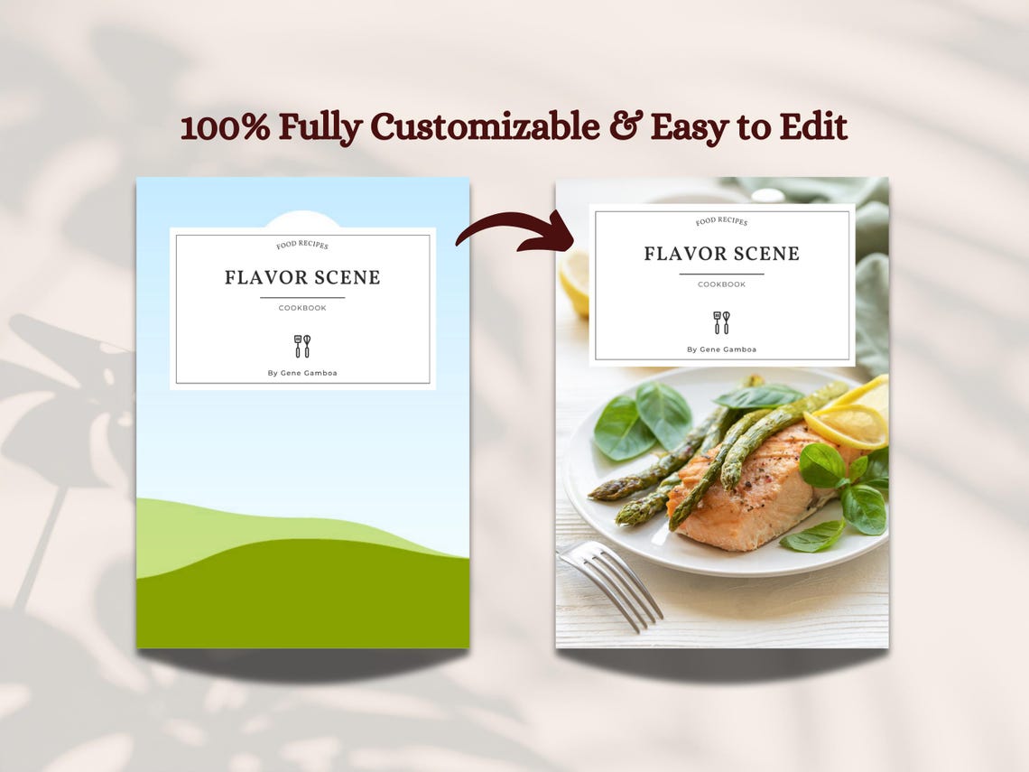 Editable Recipe Cookbook Template: Family Recipes Organizer (canva, A4 ...