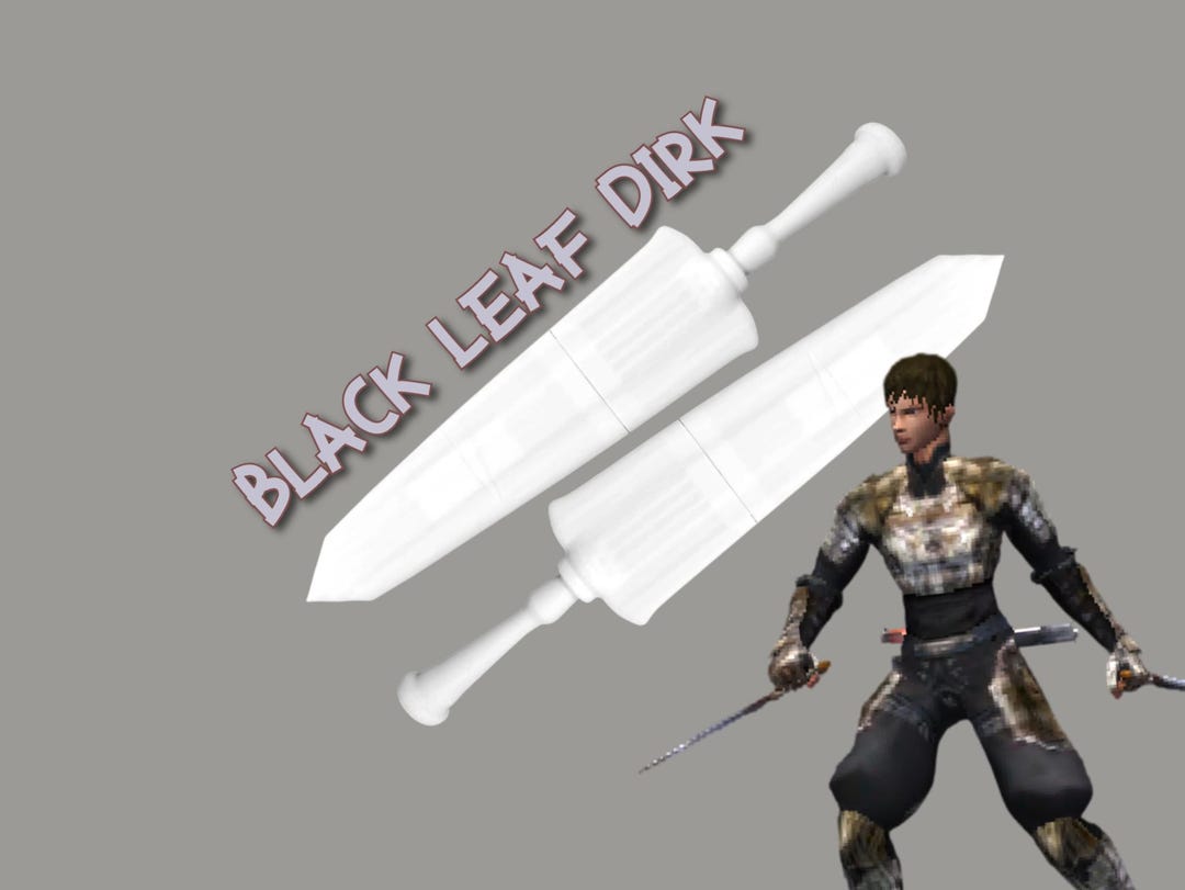 Metin2 Full Black Leaf Dirk Dagger • 3D Printed Cosplay Weapon • Metin ...