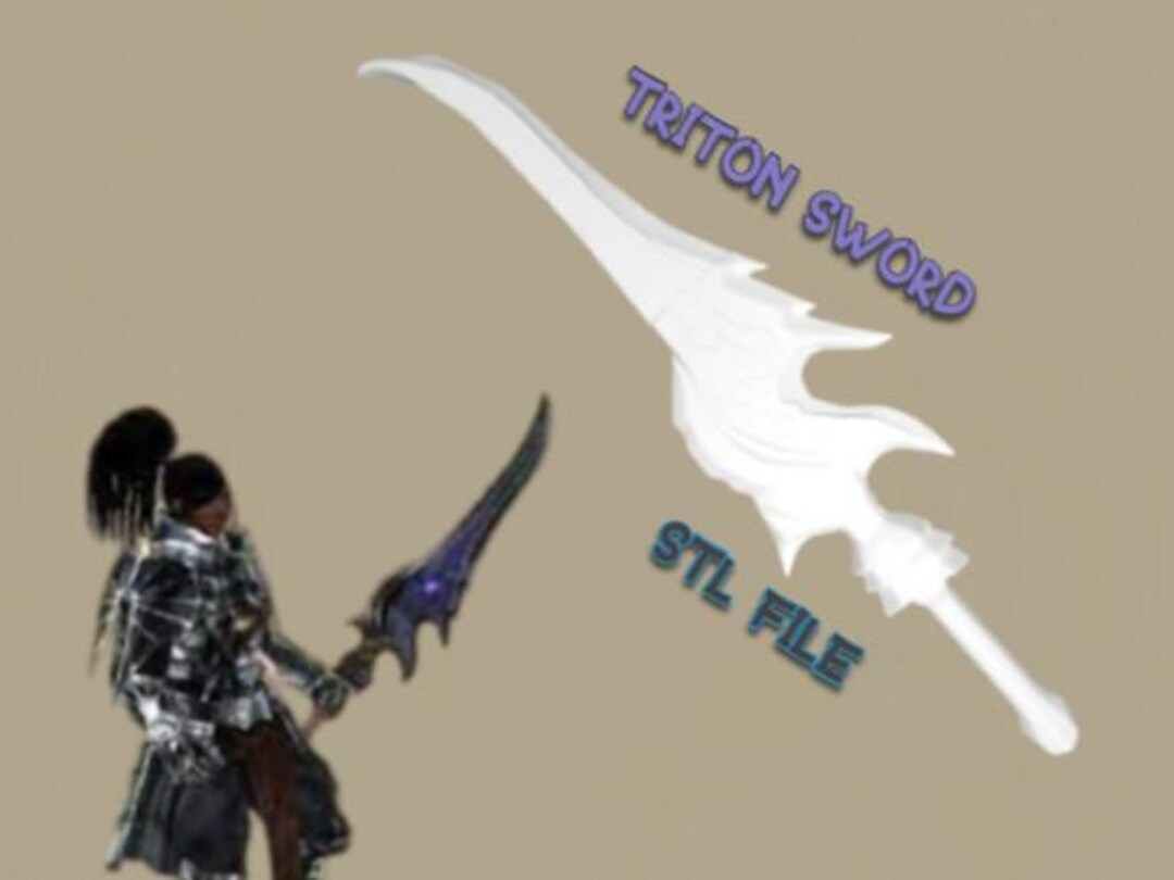 Metin2 Triton Sword STL • 3D Printable Metin II Sword File • Warrior ...