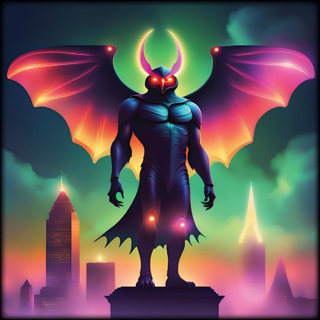 Vibrant Neon Mothman T-shirt - Etsy