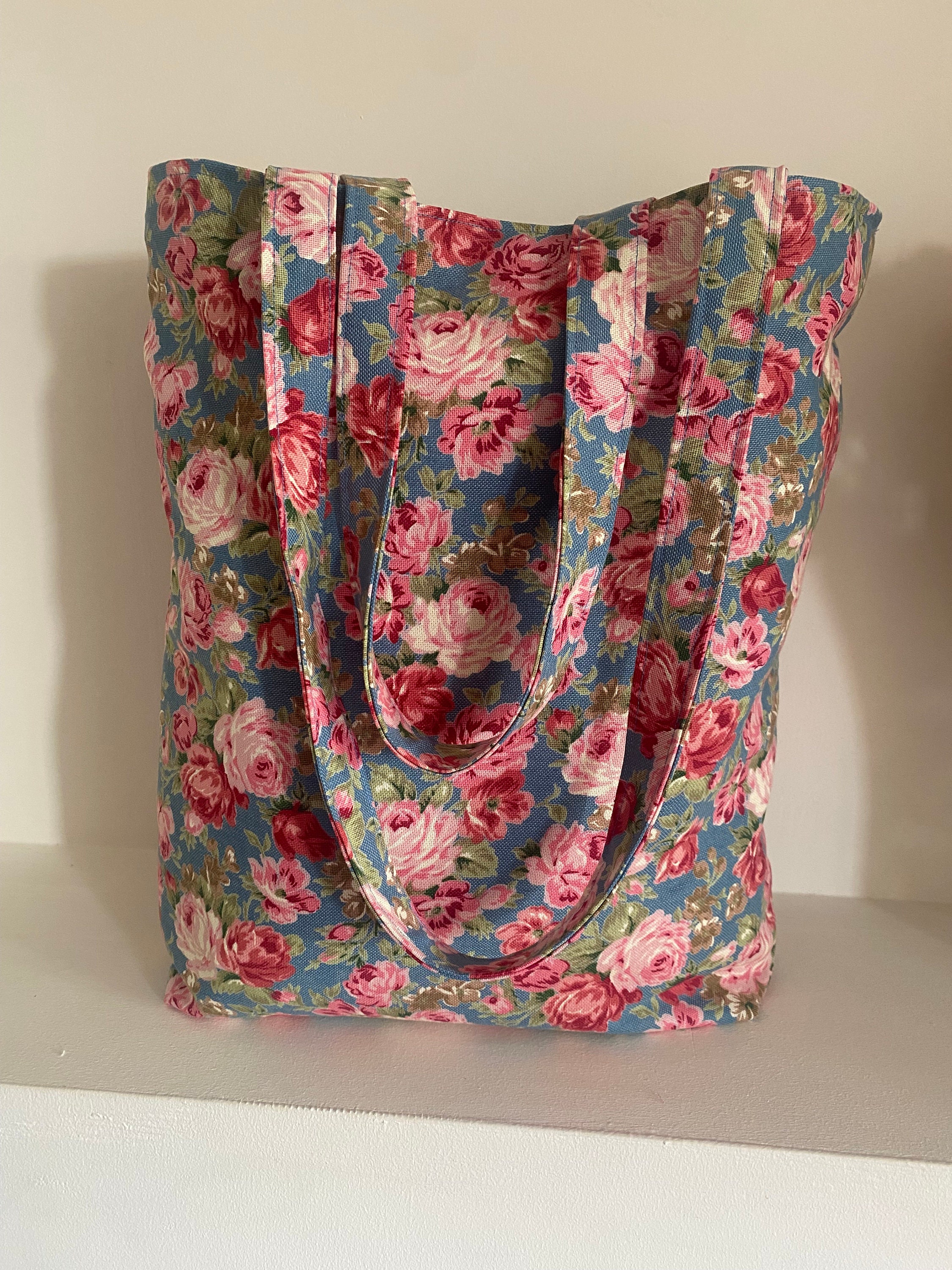 Large Tote Bag, Shoulder Bag, Shopping Bag, Vintage Bag, Fabric Book ...