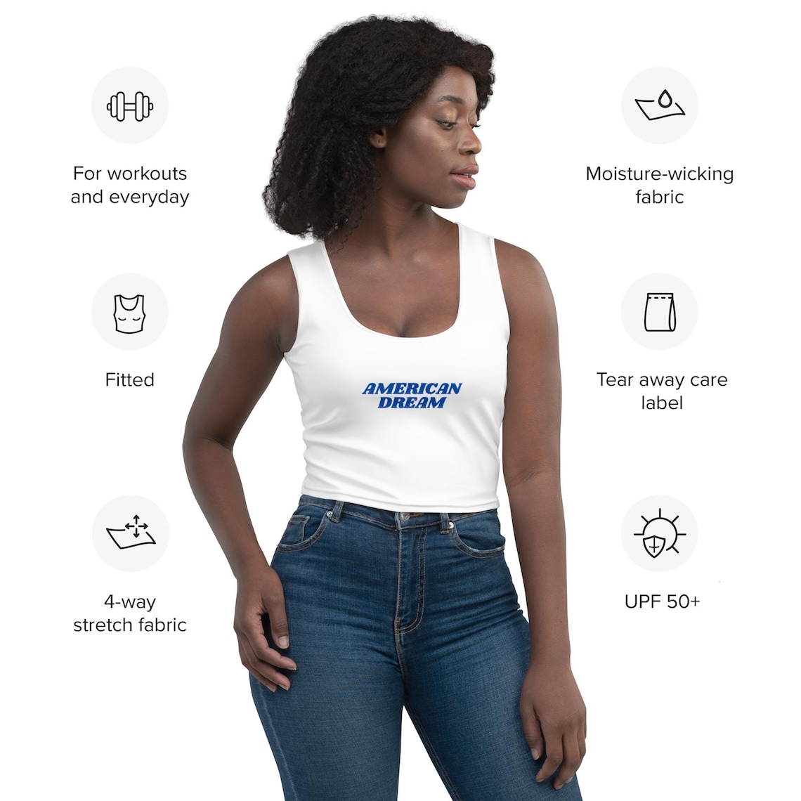 American Dream Body-hugging Women’s Crop Top - Etsy