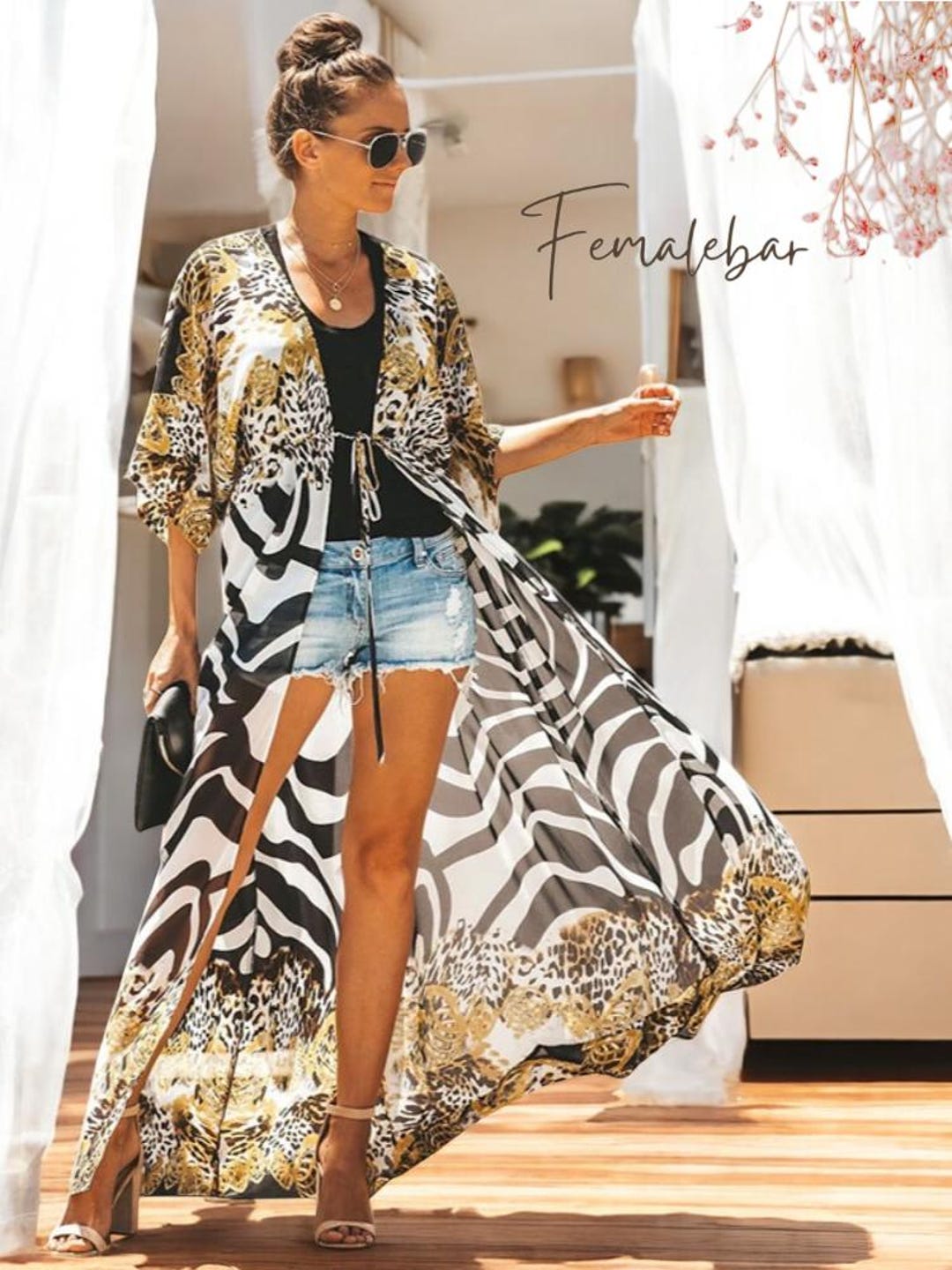 Women's Kimono Robe, Leopard Kimono Robe, Luxury Kimono Robe, Smooth ...