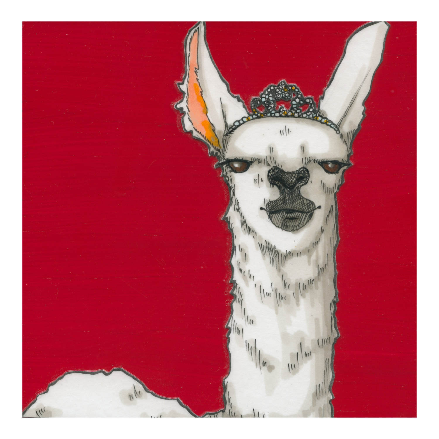 Princess Llama- Small Print 4.5x4.5 - Etsy
