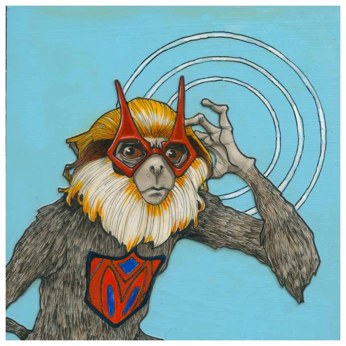 Mega Monkey- Small Print 4.5x4.5 - Etsy