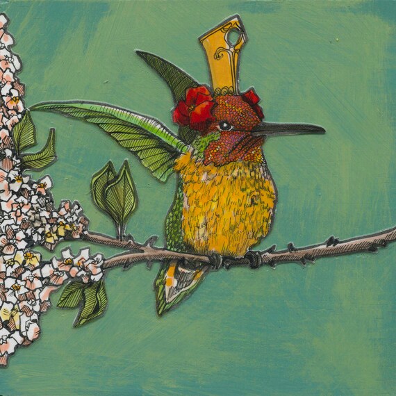 Emperor Hummingbird Small Print 4.5x4.5 - Etsy