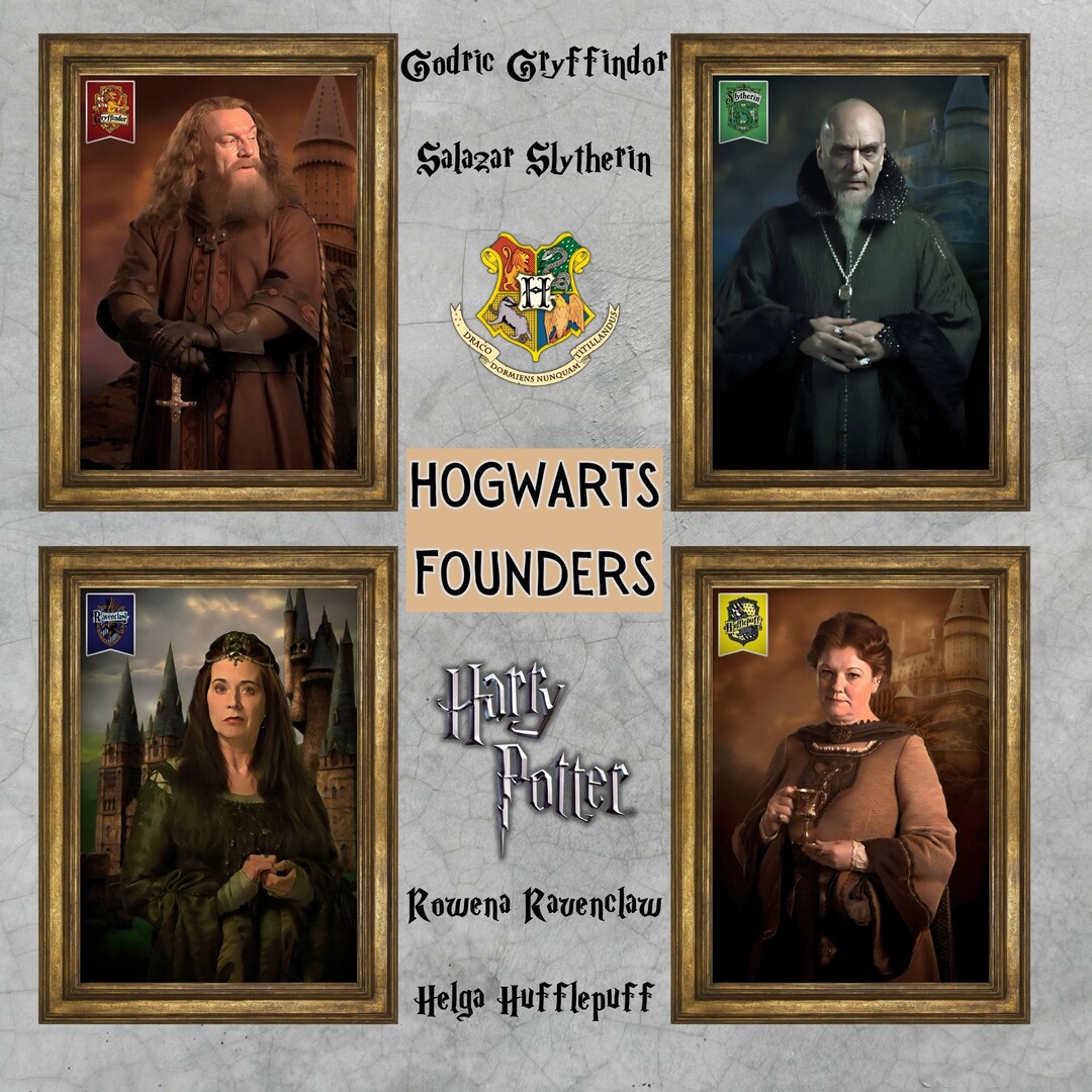 Hogwarts Founders Posters Digital Download Printable Wall Art Set of 4 ...