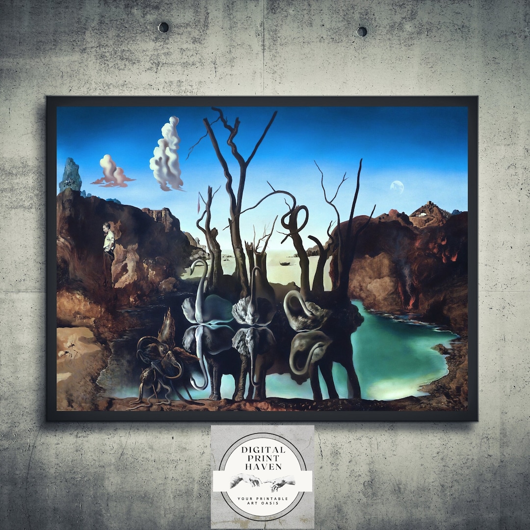 Swans Reflecting Elephants Salvador Dalì Digital Download Printable ...