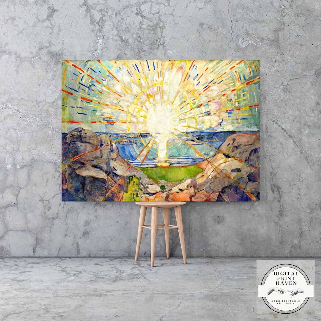 The Sun Edvard Munch Digital Download Printable Wall Art Expressionist ...