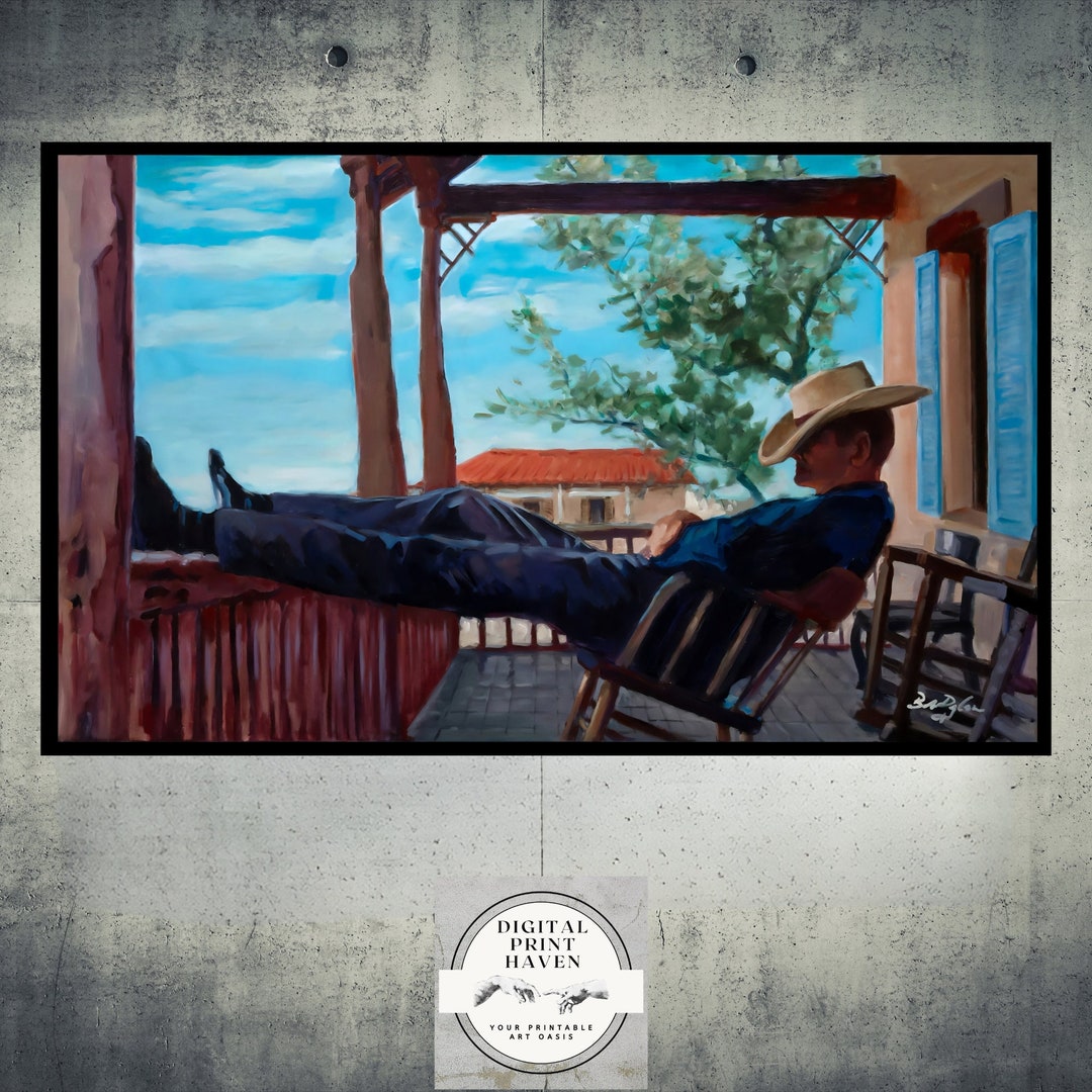 Rocker Bob Dylan Digital Download Printable Wall Art Man With Cowboy Hat Rocking Country Wall ...