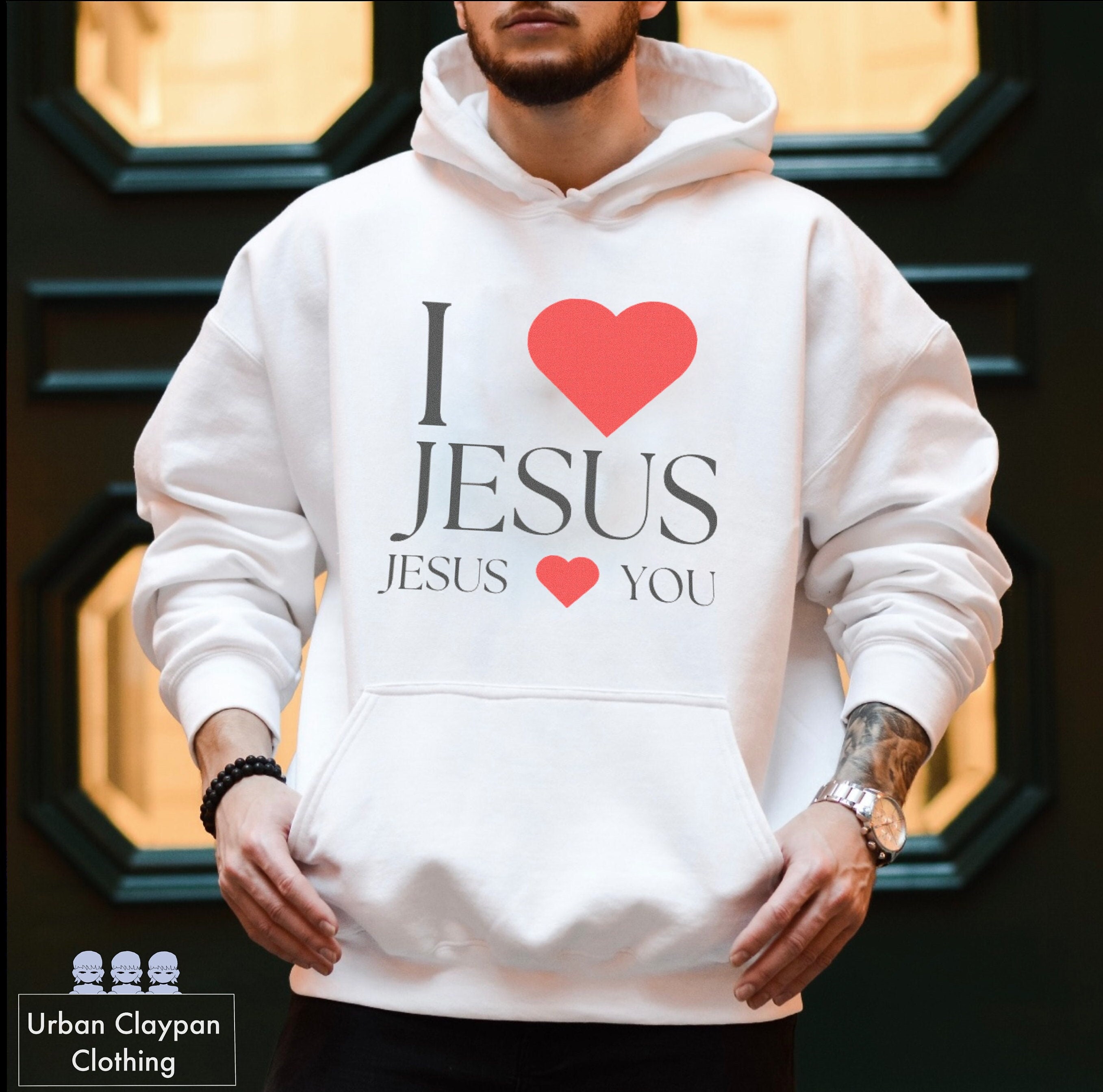 I Love Jesus and Jesus Loves Me Hoodie, Christian Faith Sweatshirt ...
