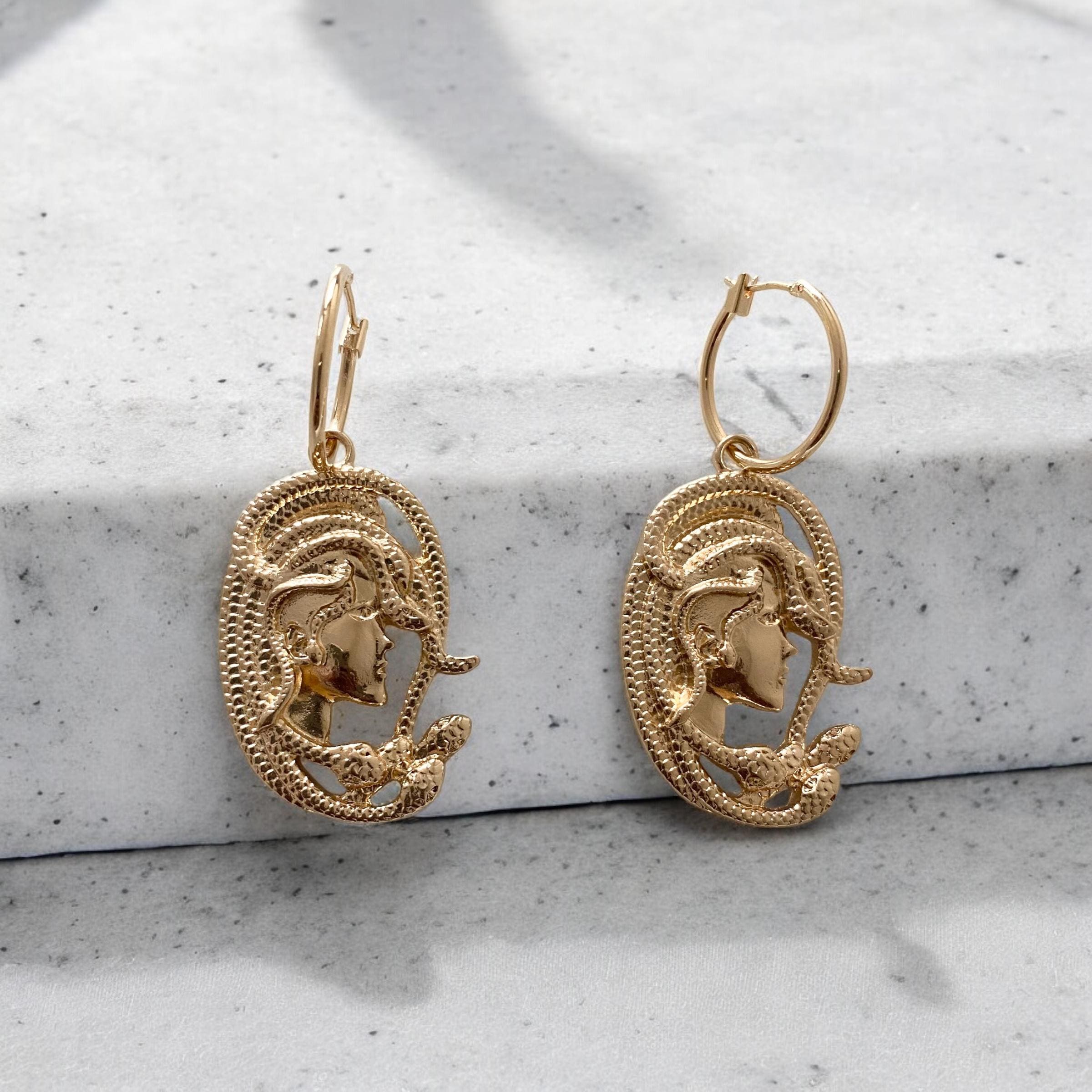 Gothic Medusa Hoop Earrings - Medusa Earrings - Gifts for Her - Etsy