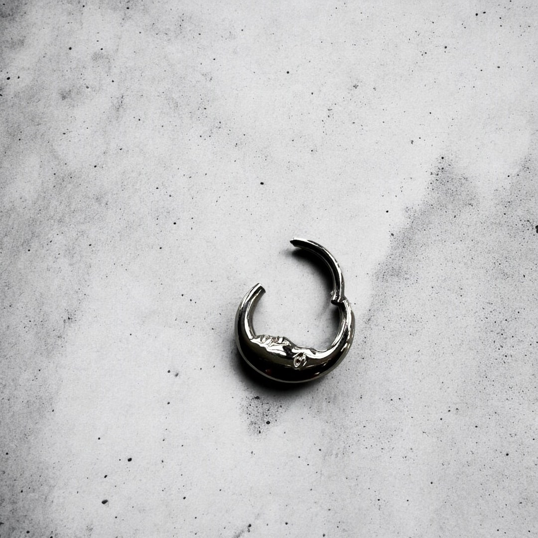 Premium Moon Septum Ring - Gothic Moon Septum Clicker - Celestial Moon ...
