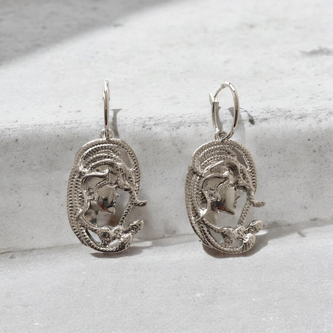 Gothic Medusa Hoop Earrings - Medusa Earrings - Gifts for Her - Etsy