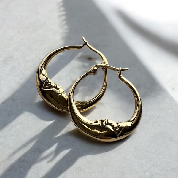 Moon Hoop Earring - Etsy