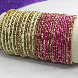 Mint & Rani Pink Indian Bangles ,wedding Bridal Bangles,bridesmaid ...