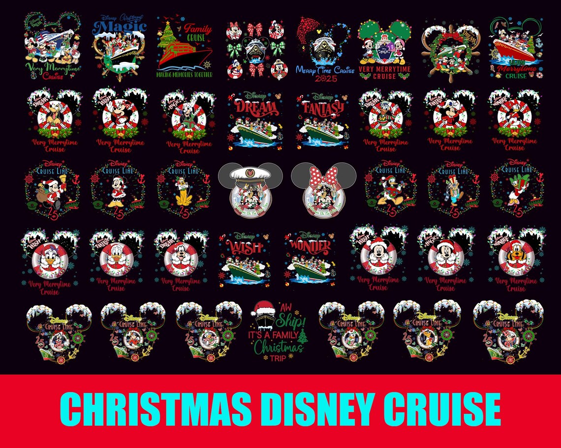 Christmas Dis.ney Cruise Png Bundle, Dis.ney Very Merry Time Cruise Png ...