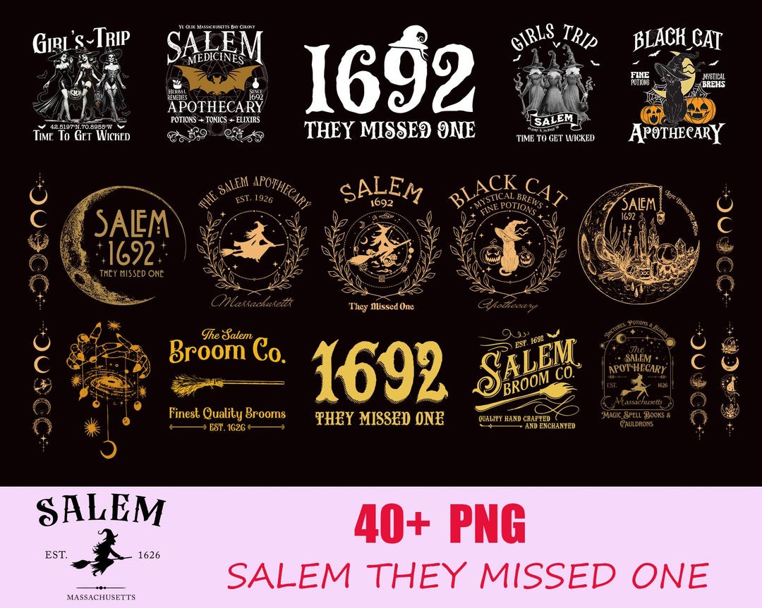 Salem Png Bundle, Salem 1692 Png, They Missed One Png, Salem Apothecary ...