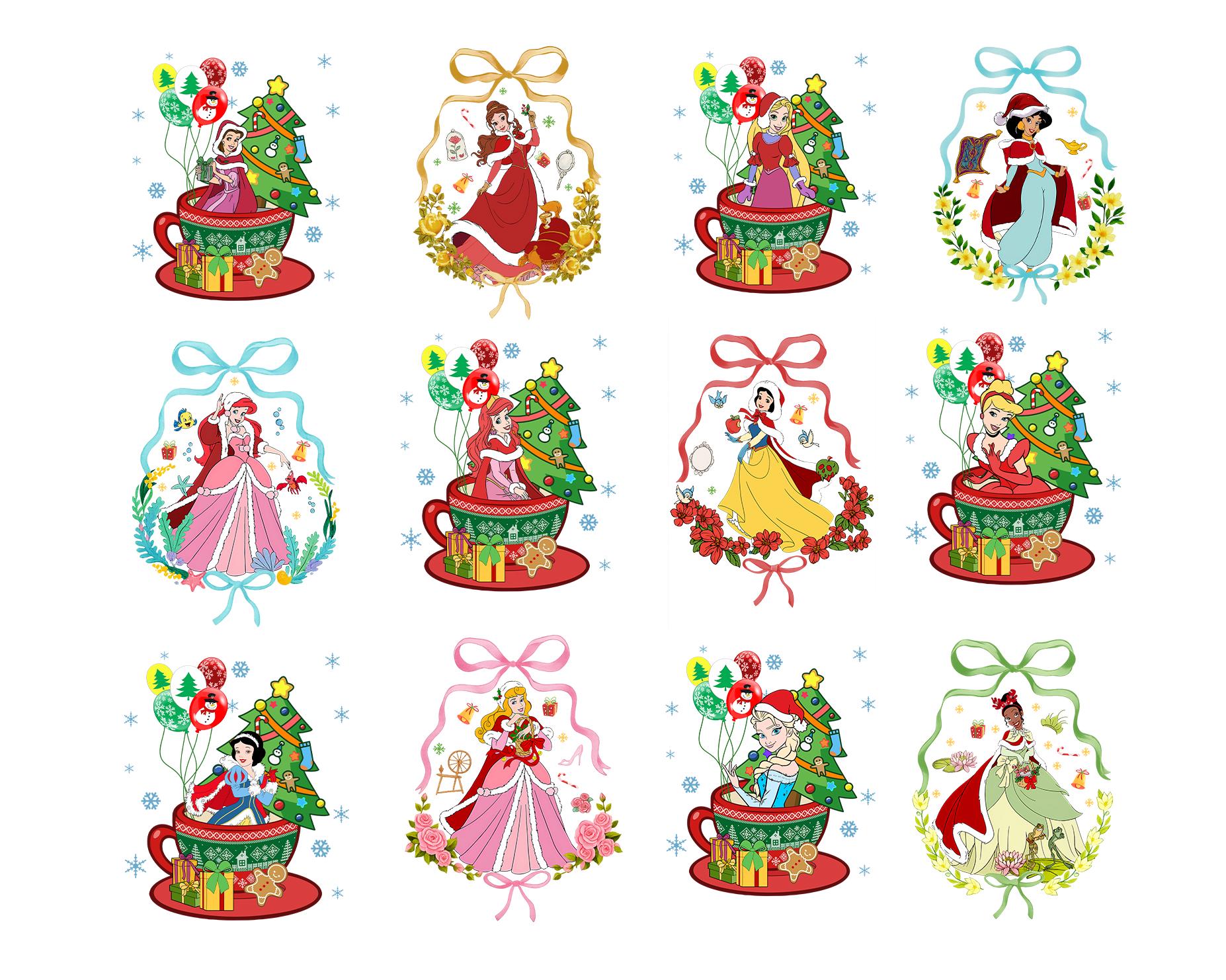 Princess Christmas Png Bundle, Dis.ney Princess Png, Christmas Princess ...