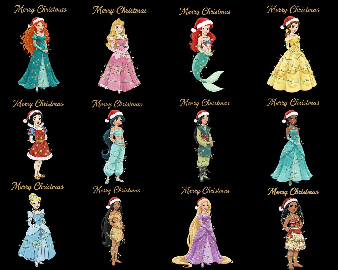 Cartoon Princess Christmas Png, Merry Christmas Png, Cartoon Character ...