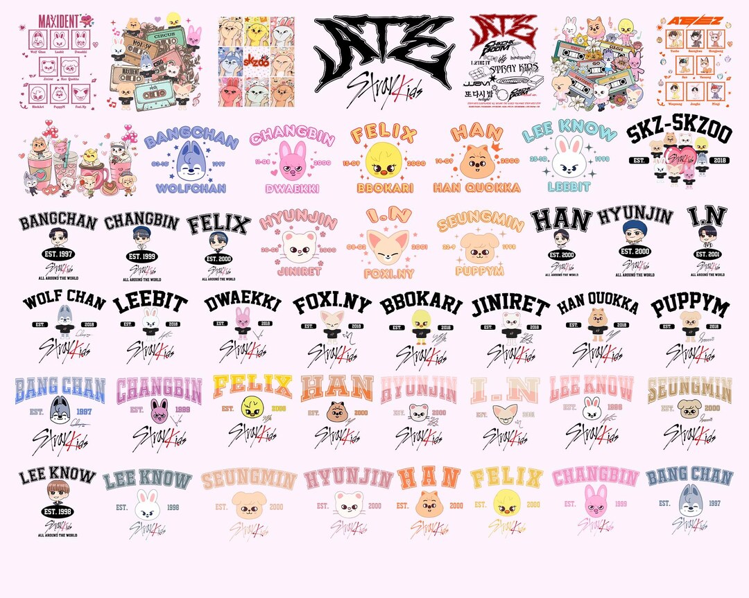 Strayy Kids Sk.zoo Png Bundle, Kpop Chibi Png, Kpop Character, Sk.zoo ...