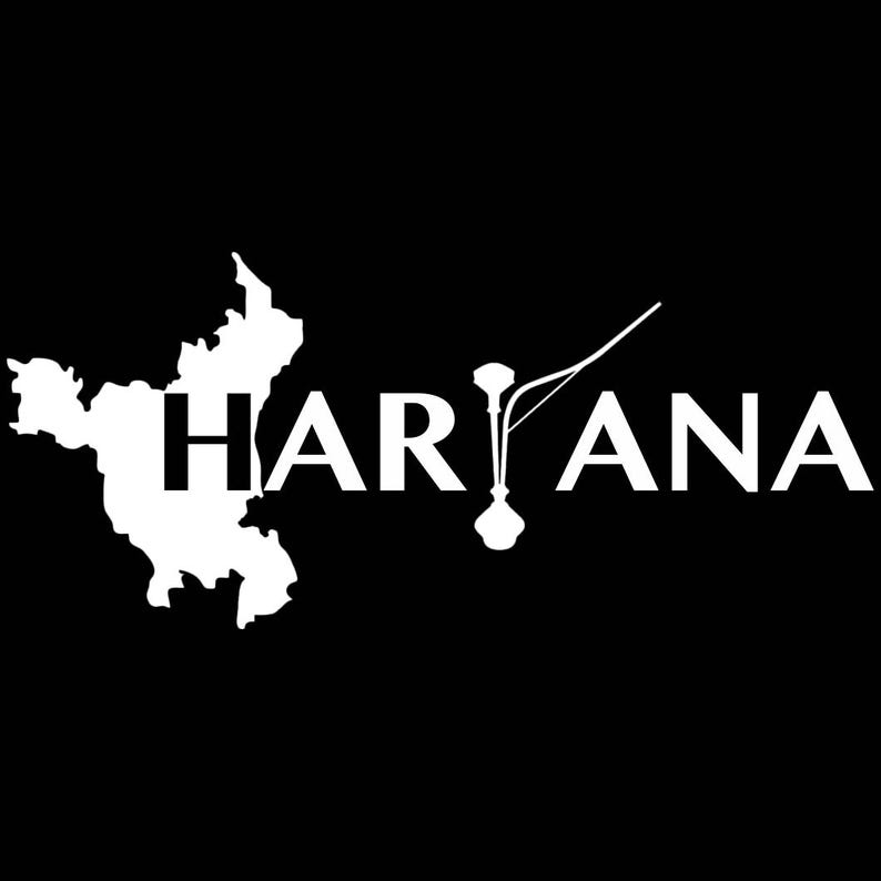 Haryana Map With Letter and Hookah - Etsy