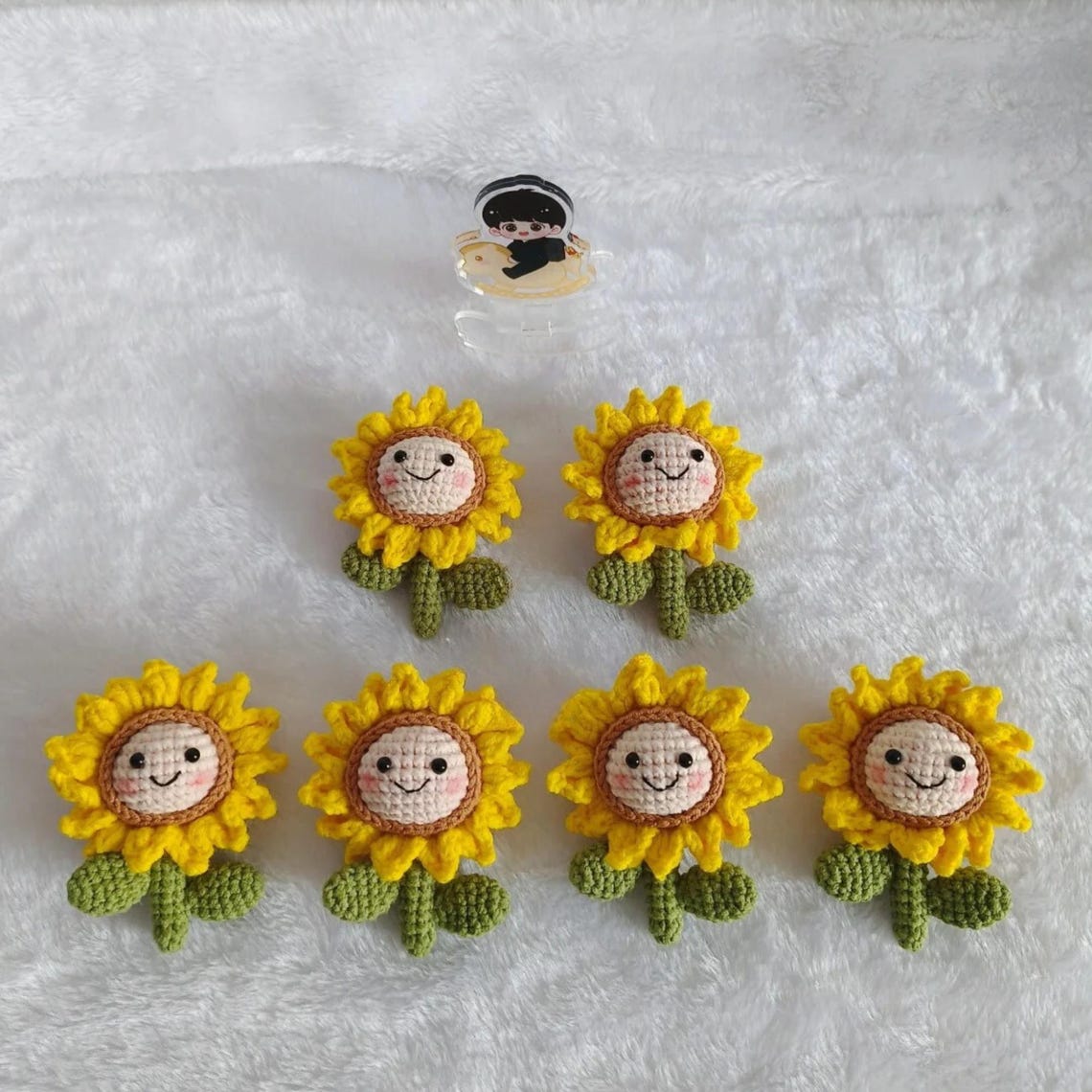 Sunflower Keychain Crochet Pattern, Handmade Crochet, Sunflower ...