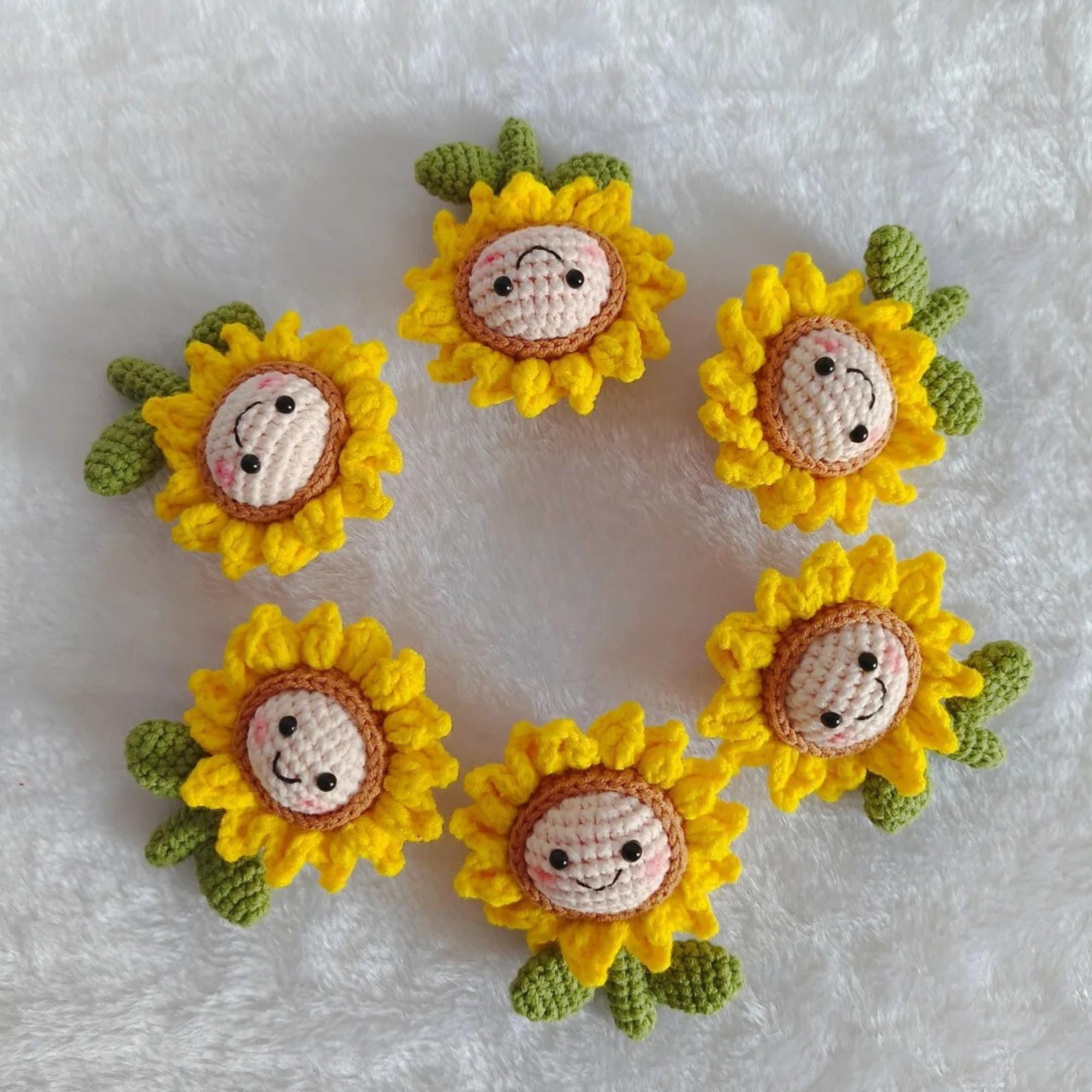 Sunflower Keychain Crochet Pattern, Handmade Crochet, Sunflower ...