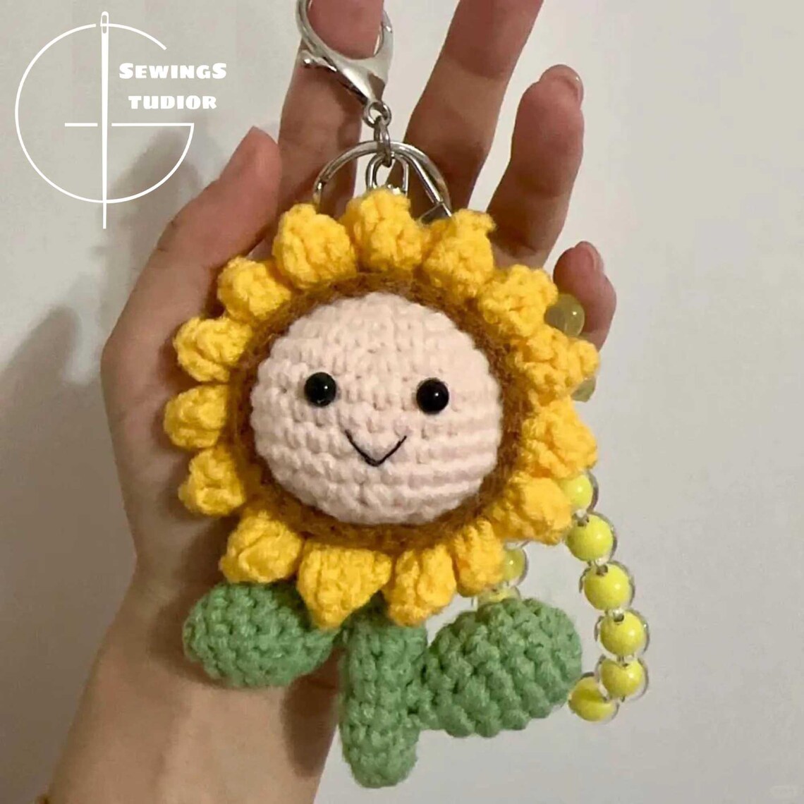 Sunflower Keychain Crochet Pattern, Handmade Crochet, Sunflower ...