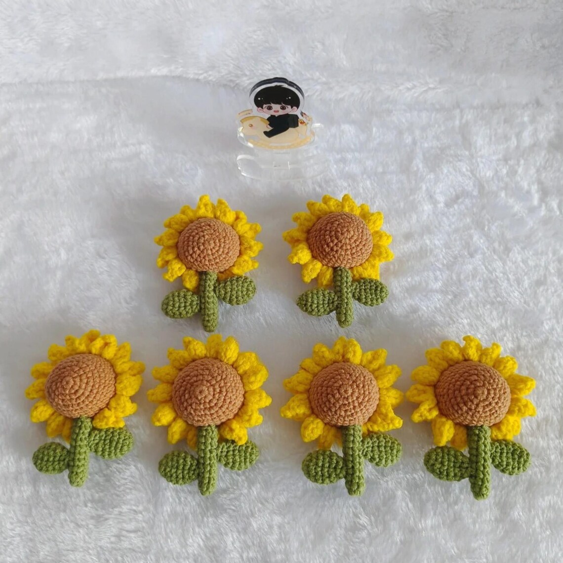 Sunflower Keychain Crochet Pattern, Handmade Crochet, Sunflower ...