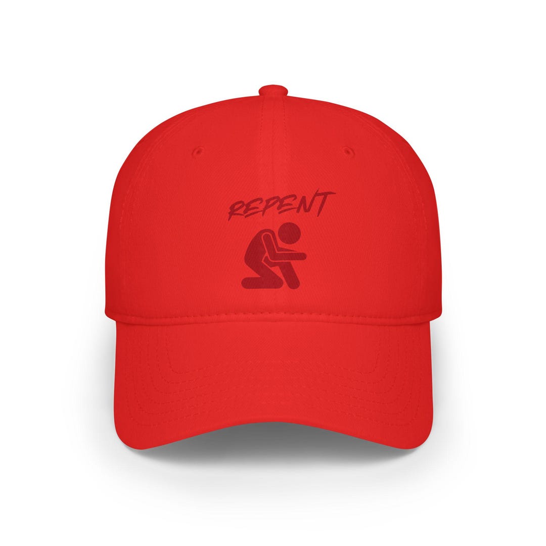 Red Repent Low Profile Baseball Cap - Casual Faith-inspired Headwear - Etsy