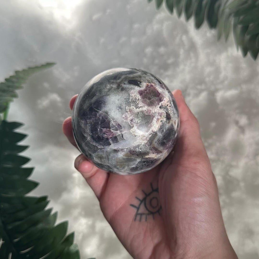 Flourite Feather Sphere - Etsy