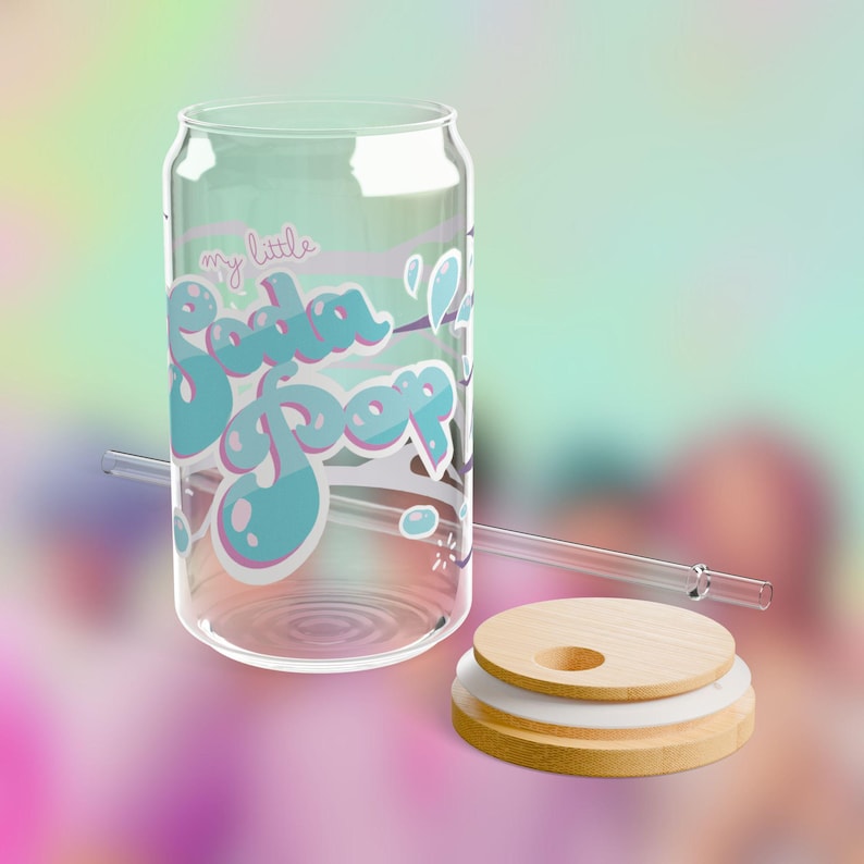 Saja Boys - Soda Pop Glass Can With Lid and Straw (glas Tumbler 16oz ...