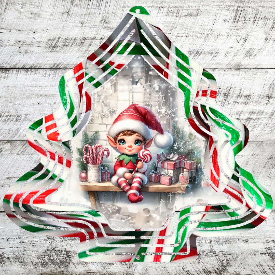 Christmas Elf Wind Spinner PNG: Holiday Sublimation Art (digital ...