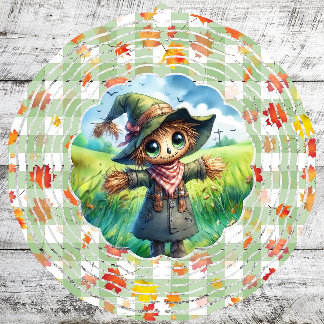 Fall Scarecrow Wind Spinner PNG - Etsy