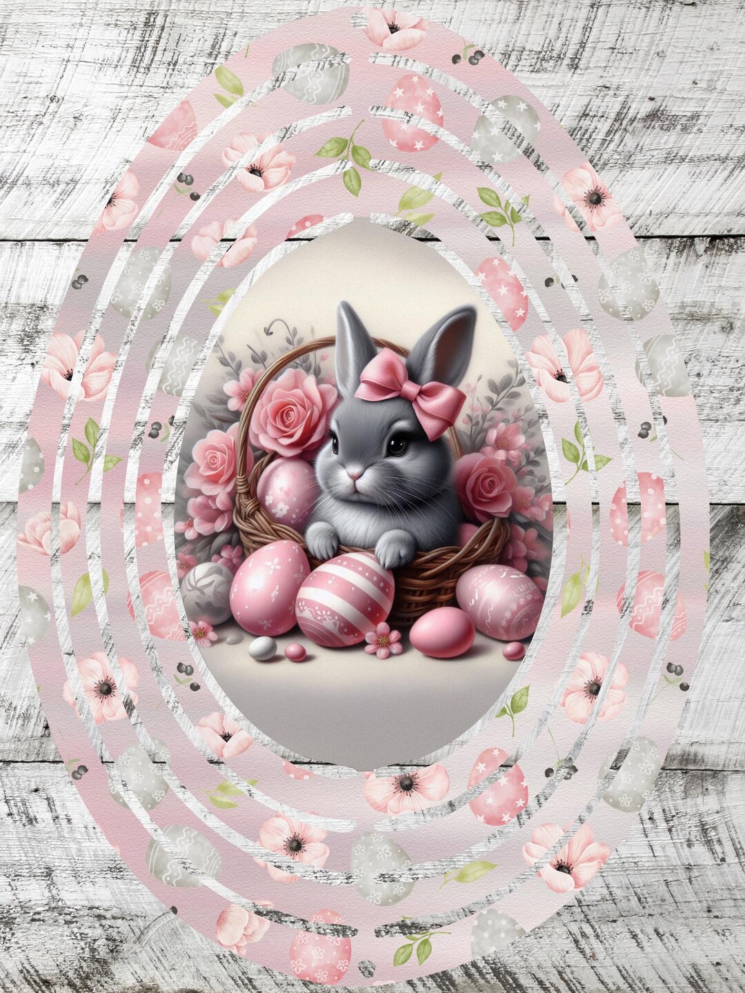 Floral Easter Egg Twirl Wind Spinner PNG - Etsy