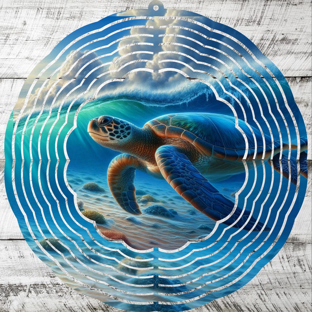 Coastal Currents Turtle 8 Inch Wind Spinner PNG - Etsy