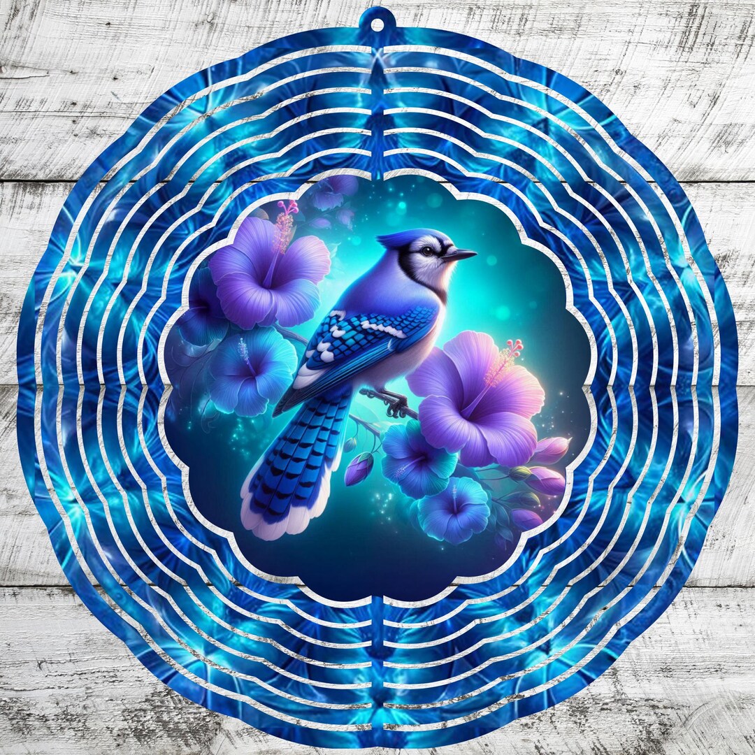 Blue Jay Wind Spinner PNG: Hibiscus Flower Sublimation Design (digital ...